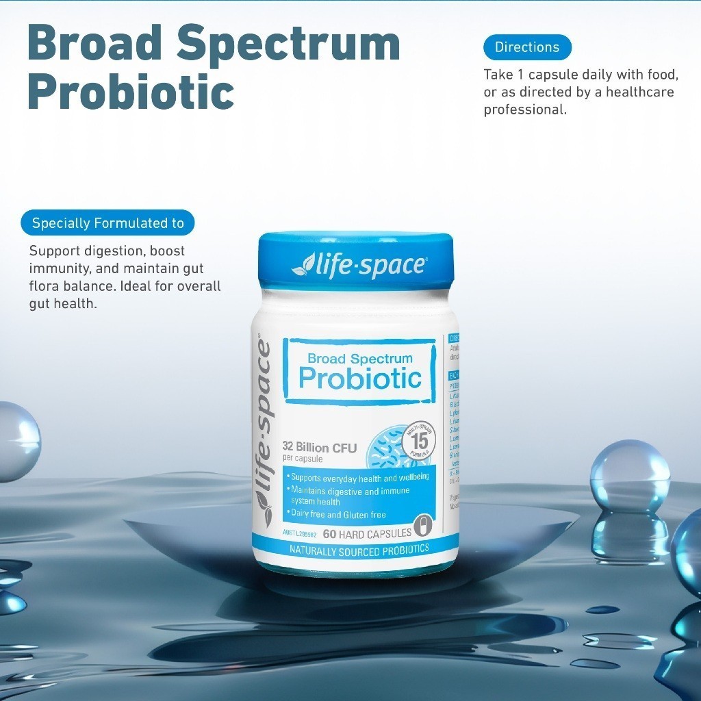 LifeSpace Broad Spectrum Probiotic, 60 Capsules(32 Billion CFU ...