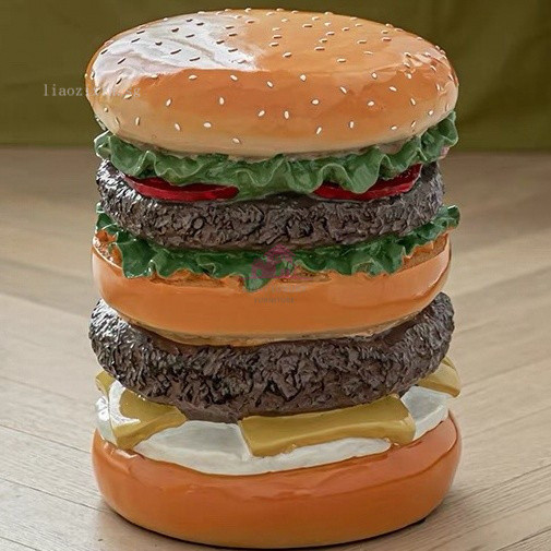 Creative Food-Shaped Low Stool for Home Living Room, Burger Corn Small ...