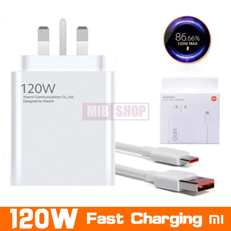 120W Fast Charger HyperCharge Turbo Charging Adapter For Xiaomi 12T 12 ...