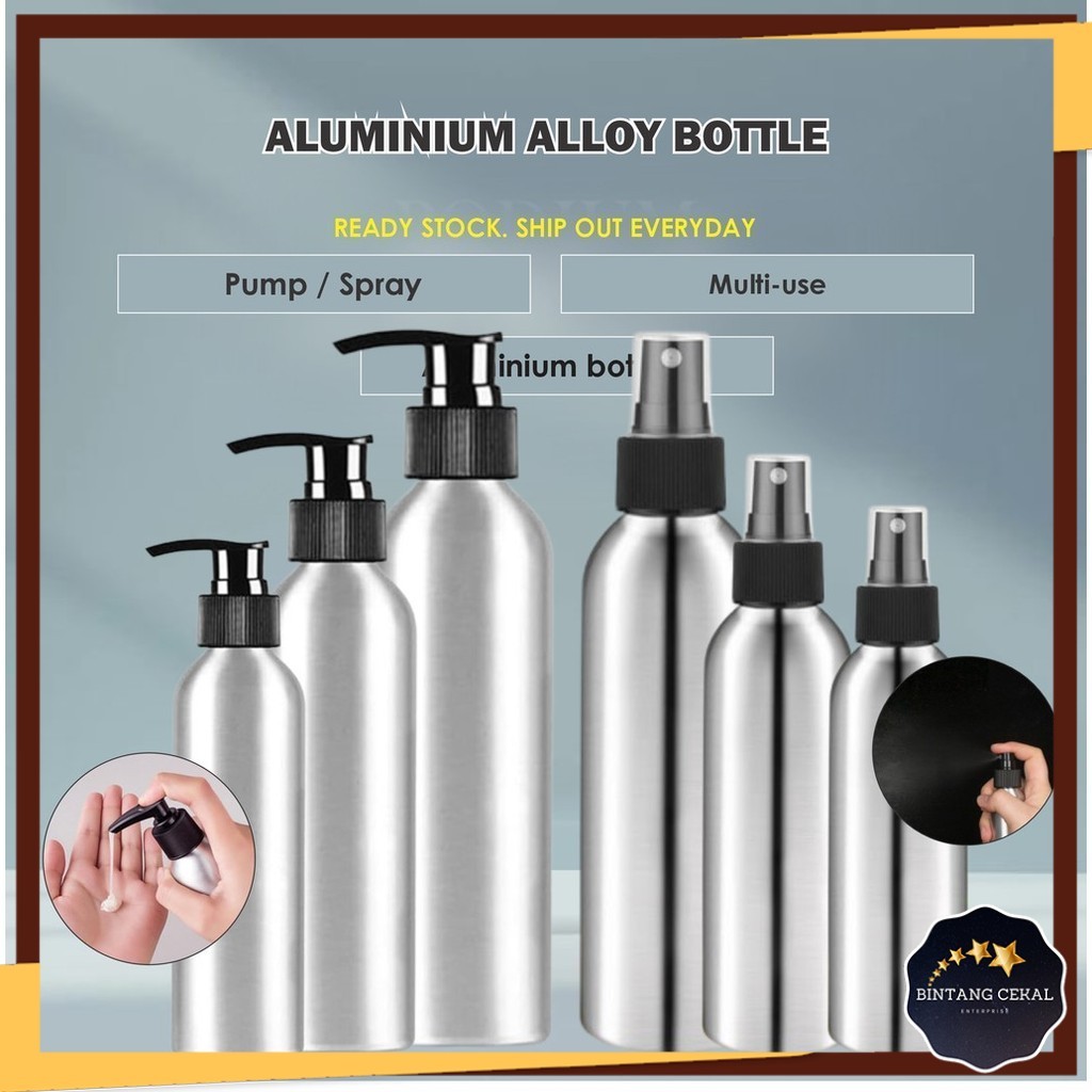 BC Empty Aluminum Bottle Spray Leak Proof Cosmetic Liquid Toner Gel ...
