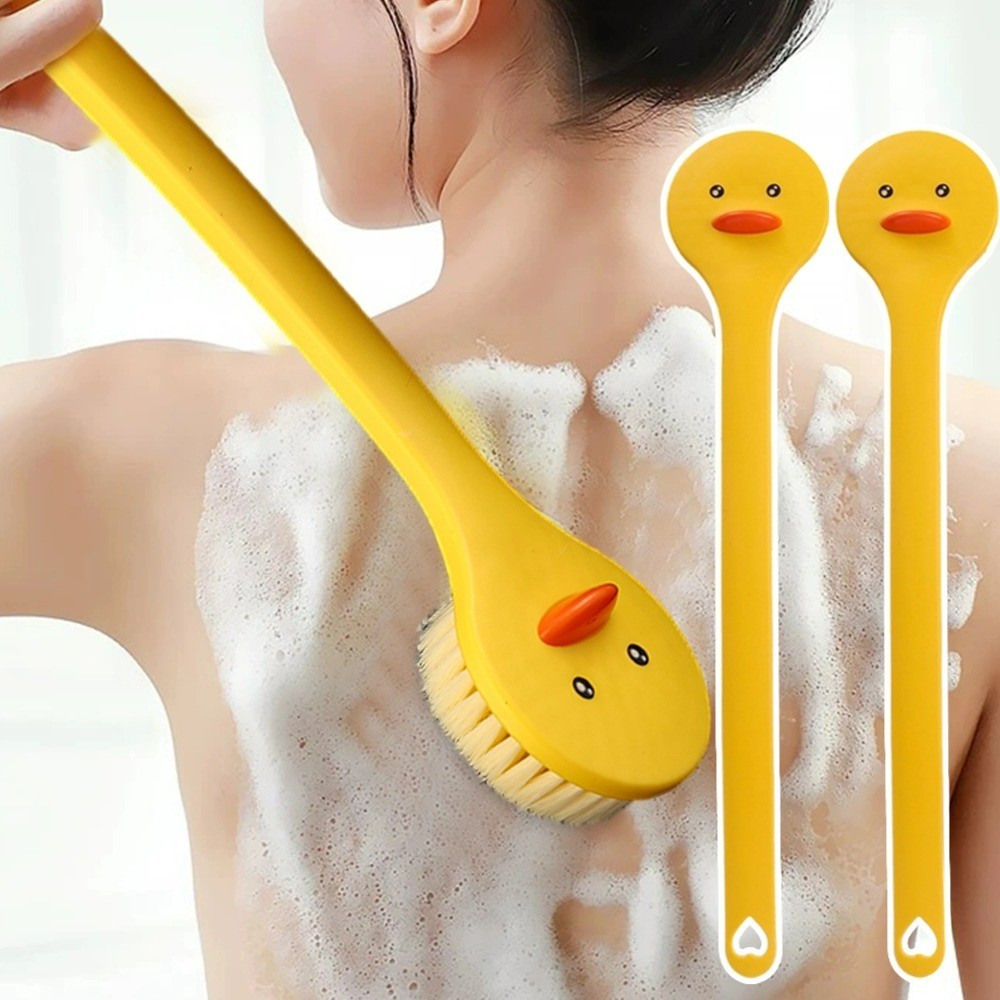Creative Cute Long Handle Skin Massager Tool Hangable Yellow Duck ...