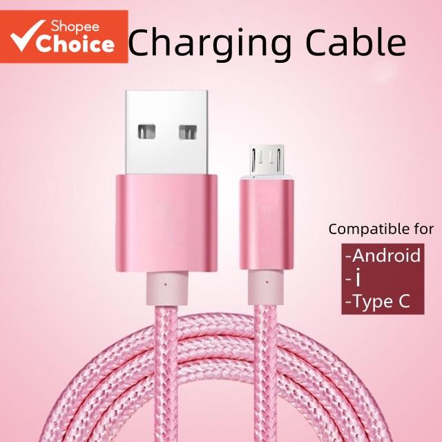 Power Cable Android Micro USB Type C Nylon Braid Fast Charging Power ...