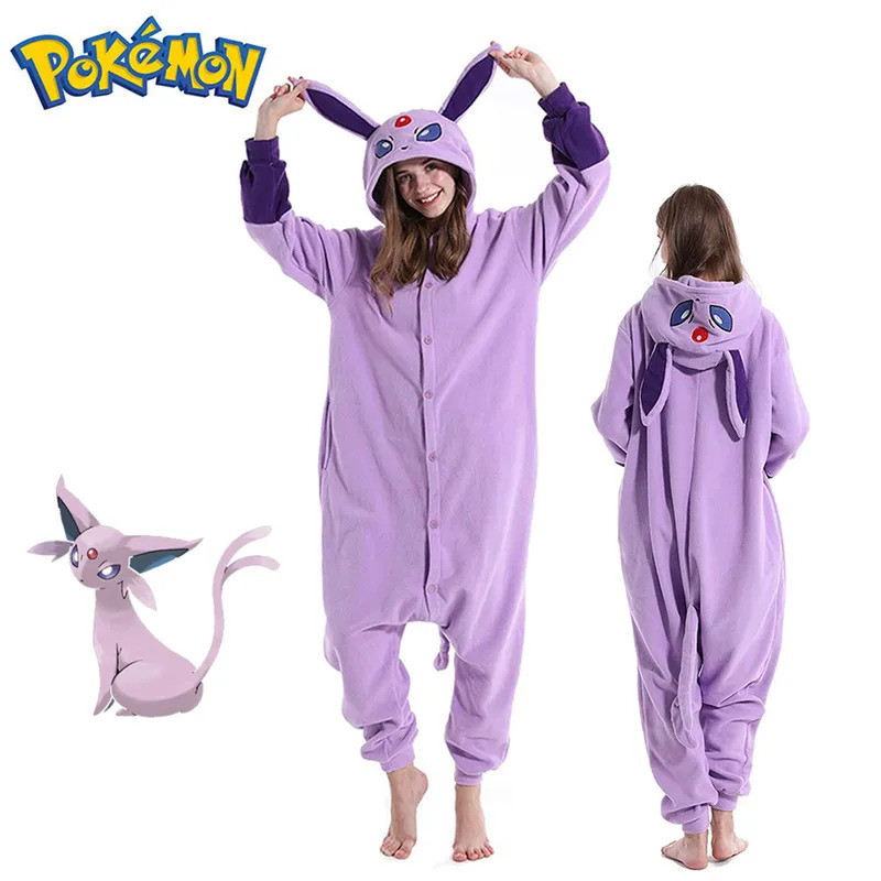 Espeon Pokemon Onesie Halloween Cosplay Costume Pajamas Christmas Women ...