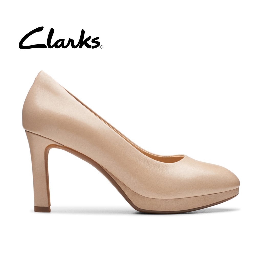 Clarks Womens Pavona Court Shoes - Sand Leather | Shopee Singapore
