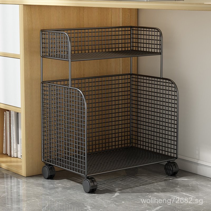 Under Desk Storage Rack, Mobile Bookshelf with Wheels, Floor-standing ...