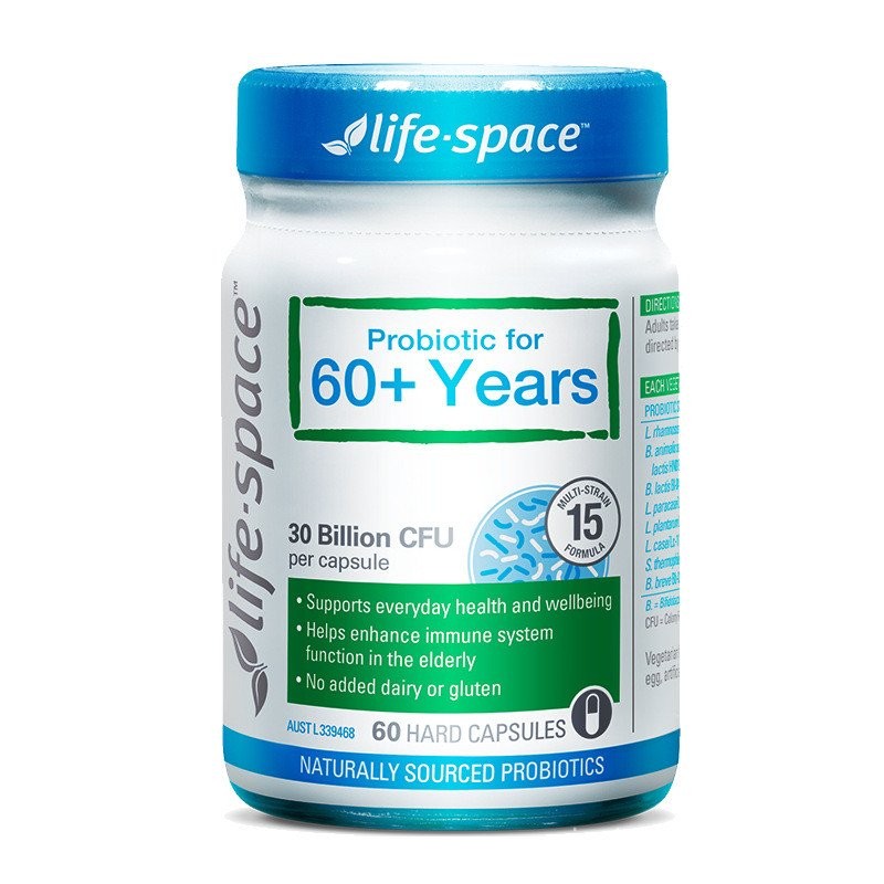 Life Space Elderly Probiotic Capsules 30 Billion Live Bacteria 60 ...