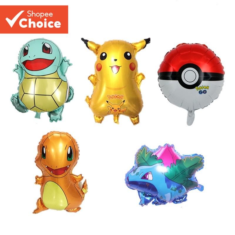 5Pcs/set Pokemon Balloon Anime Pikachu Figurines Aluminum Foil Balloons ...