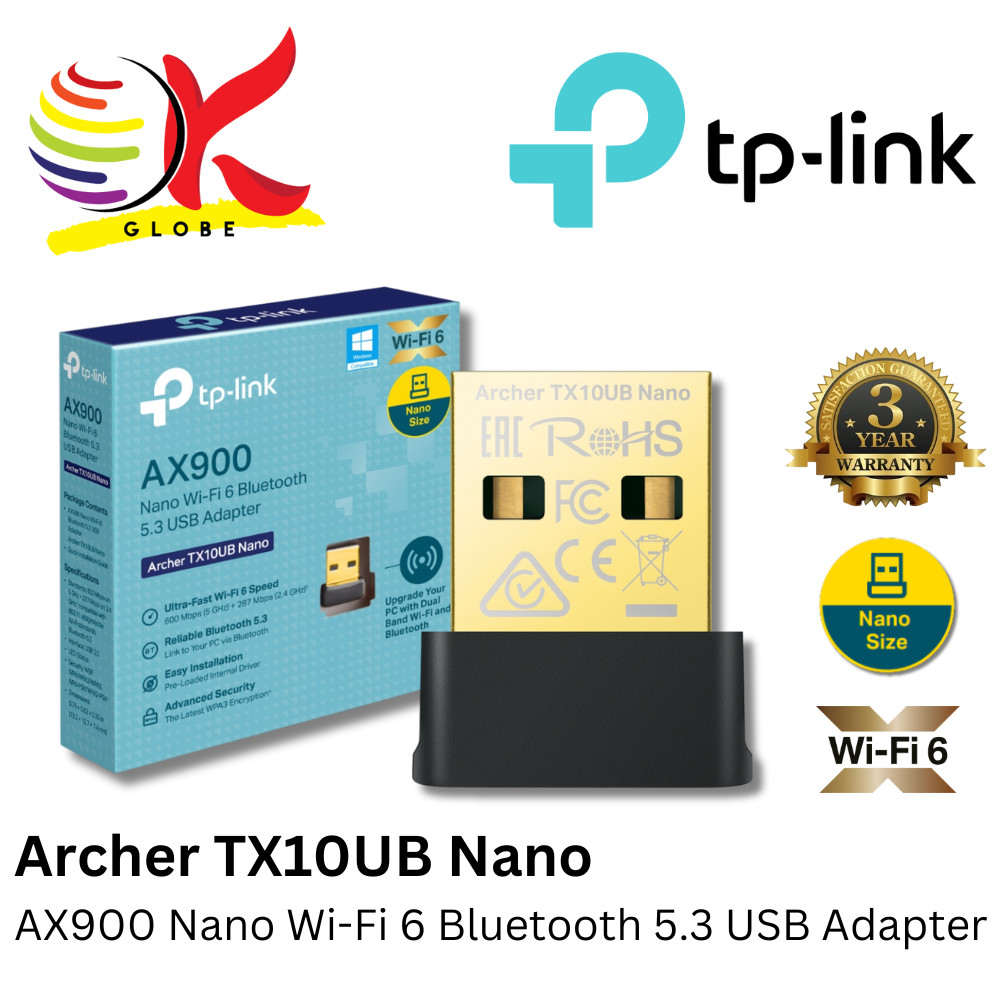 TP-LINK ARCHER TX10UB NANO AX900 NANO WI-FI 6 BLUETOOTH 5.3 USB ADAPTER WITH NANO DESIGN AND ...
