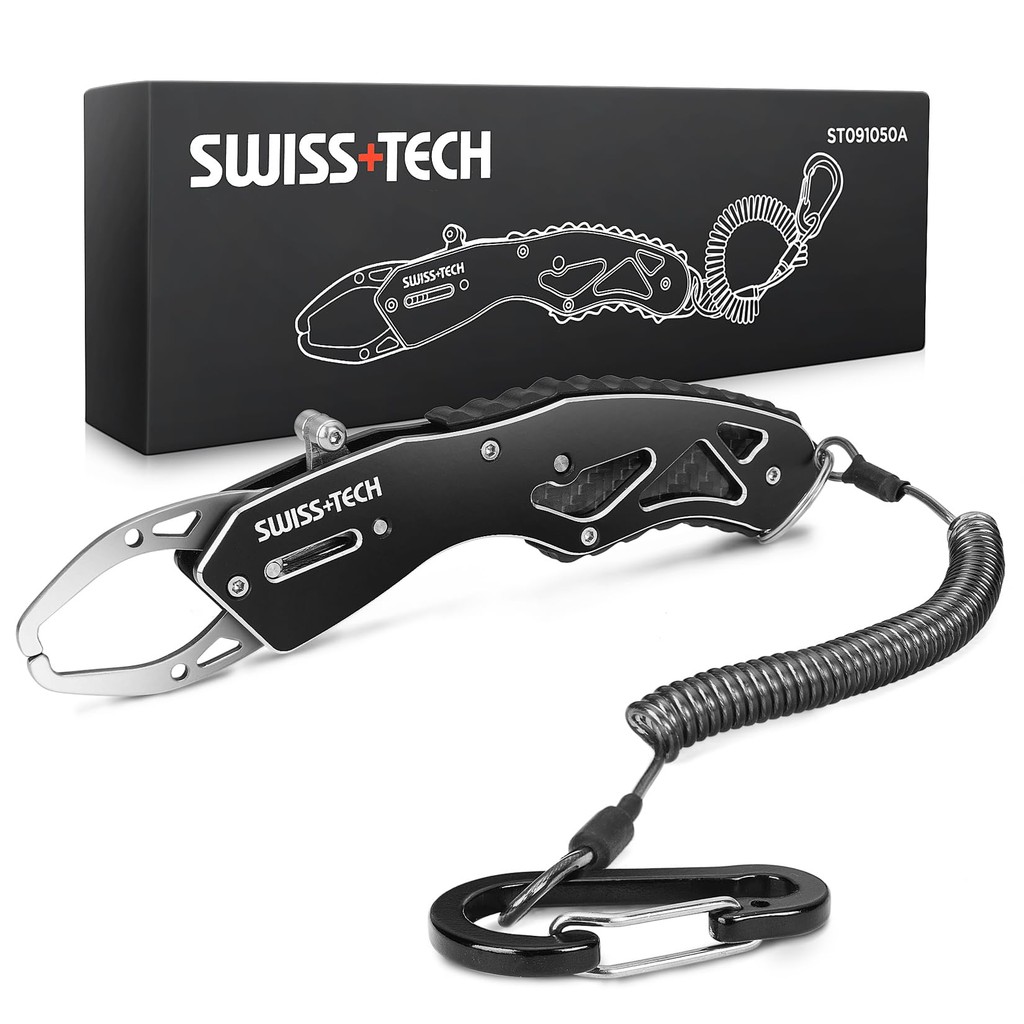 SWISS+TECH Fish Grip Fish Catcher Aluminum Fishing Tool Fish Grabber ...