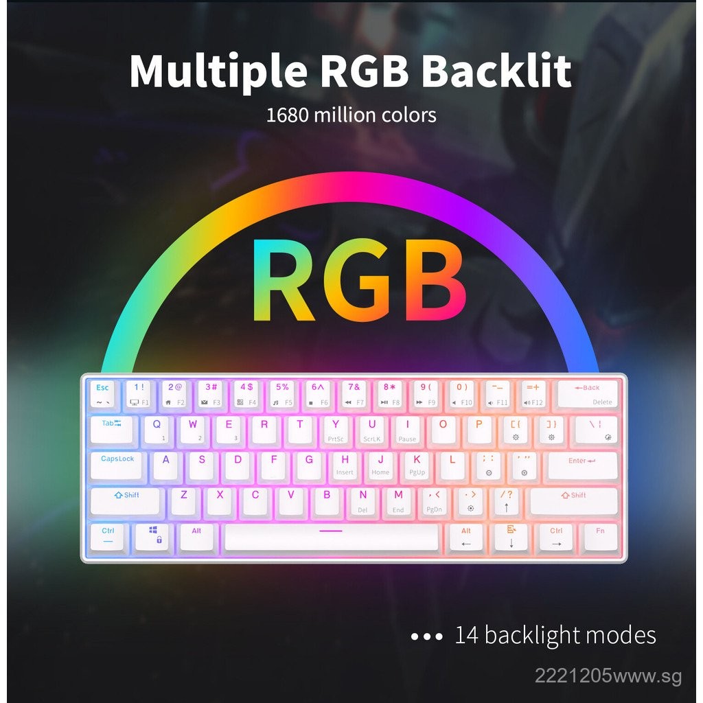 RK ROYAL KLUDGE RK61 Mini Gaming Keyboard Hot Swappable Mechanical ...