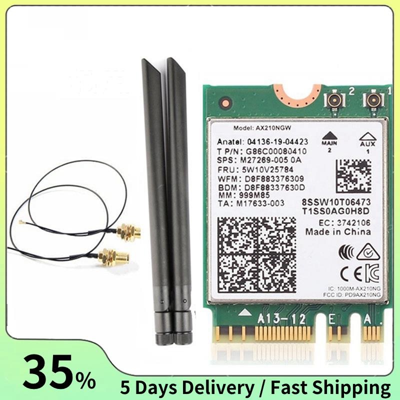 AX210NGW WIFI6E WiFi Card 5374Mbps Tri-Band 2.4G/5G/6G Bluetooth 5.2 ...