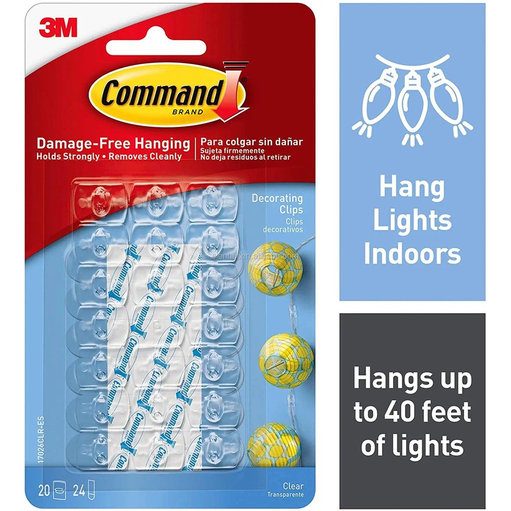 3M Command Hooks Command Decorating Clips command Wire Toggle Clear ...