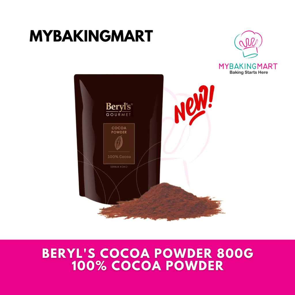 Beryl's Pure Cocoa Powder 800G / 1kg (Brown Cocoa Powder / Medium Red ...