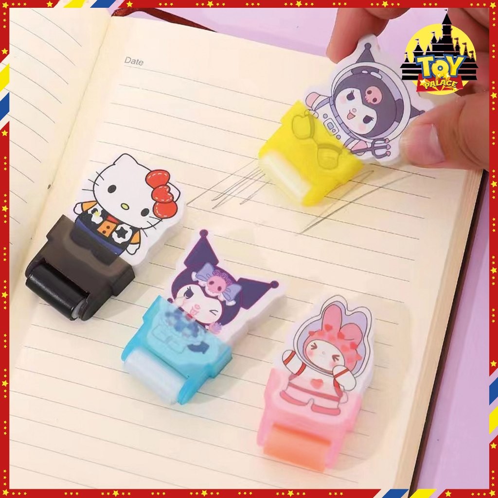 Sanrio Character Eraser With Roller Hello Kitty Melody Kuromi Cinnamoroll | Shopee Singapore