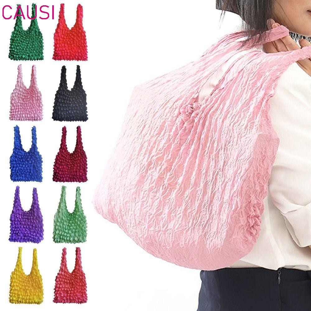 CAUSI Stretch Bags, Expansion Fold Pleated Flexible Shopping Bag, Large ...