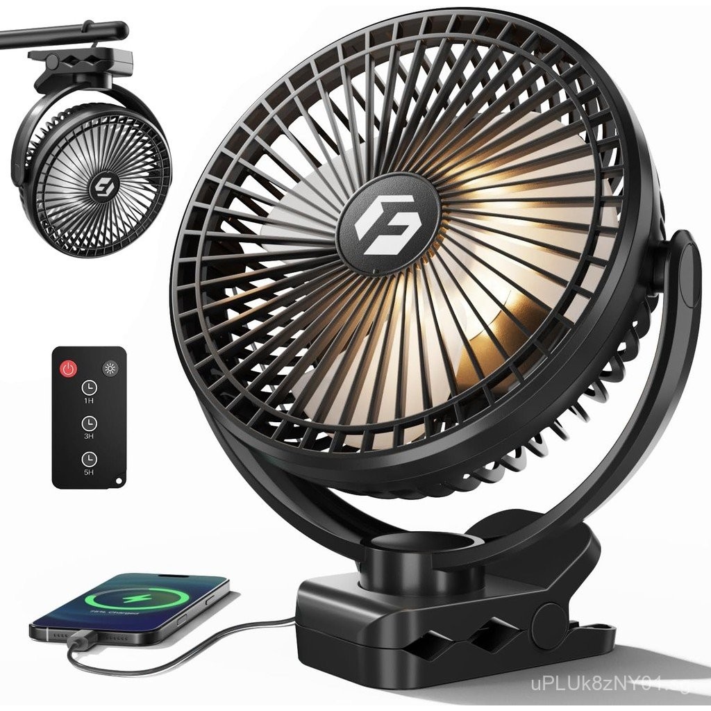 FRIZCOL 12000mAh 8 Inch Portable Clip On Fan Rechargeable, Battery ...
