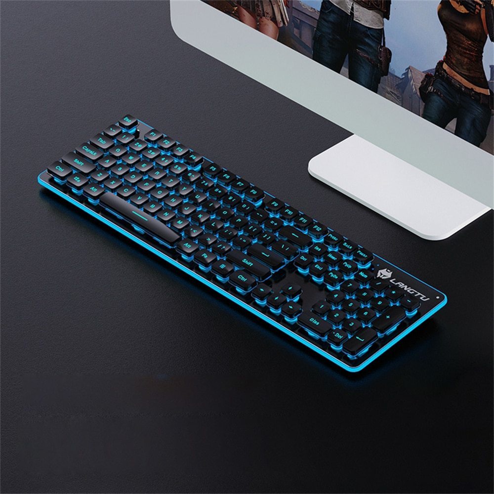 Mute Office Wireless Keyboard Waterproof 104 Keys Multifunctional ...