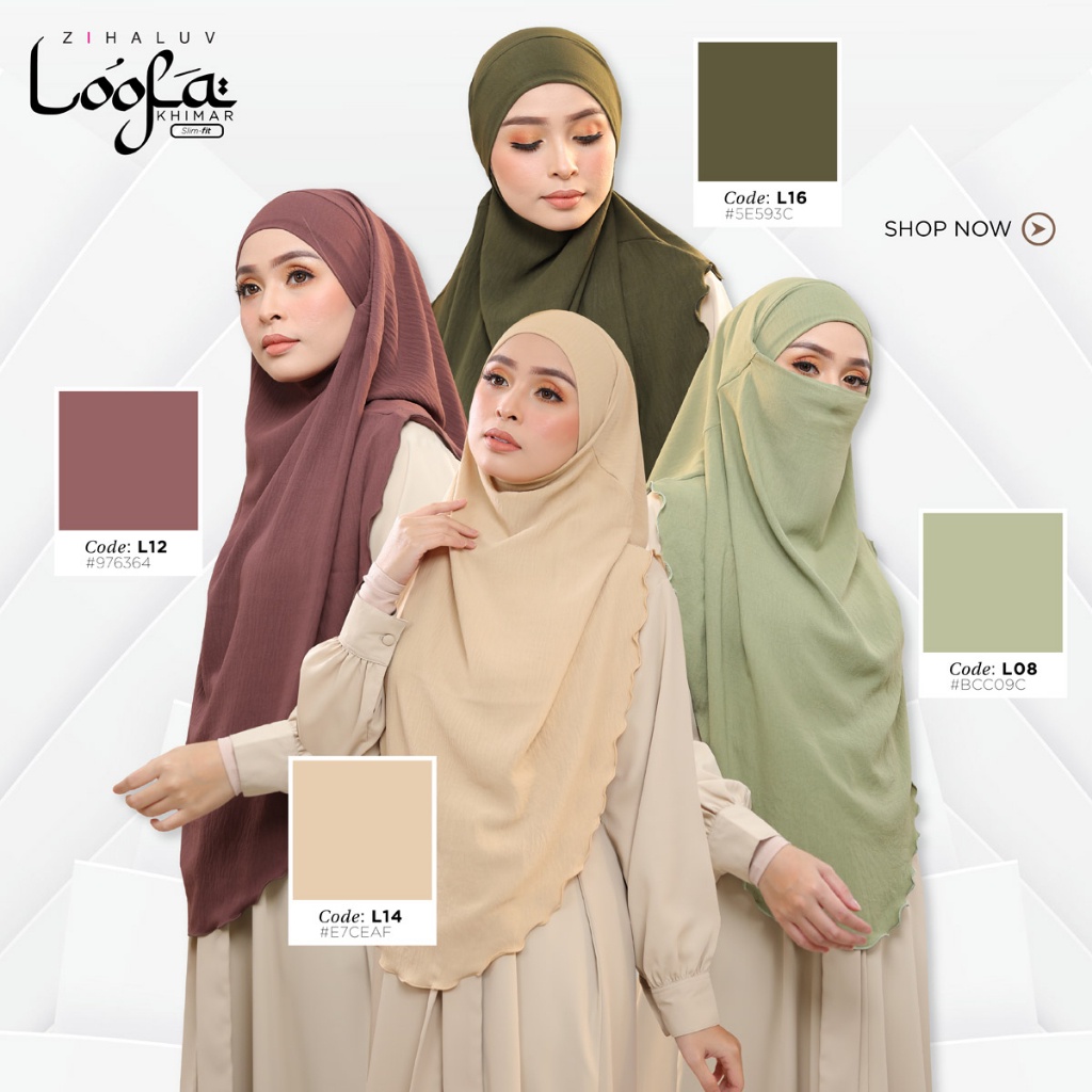 Loofa Khimar (Slim-Fit) | Shopee Singapore