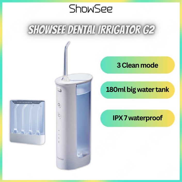 Showsee Portable Oral Irrigator Water Flosser USB Rechargeable 180ml ...