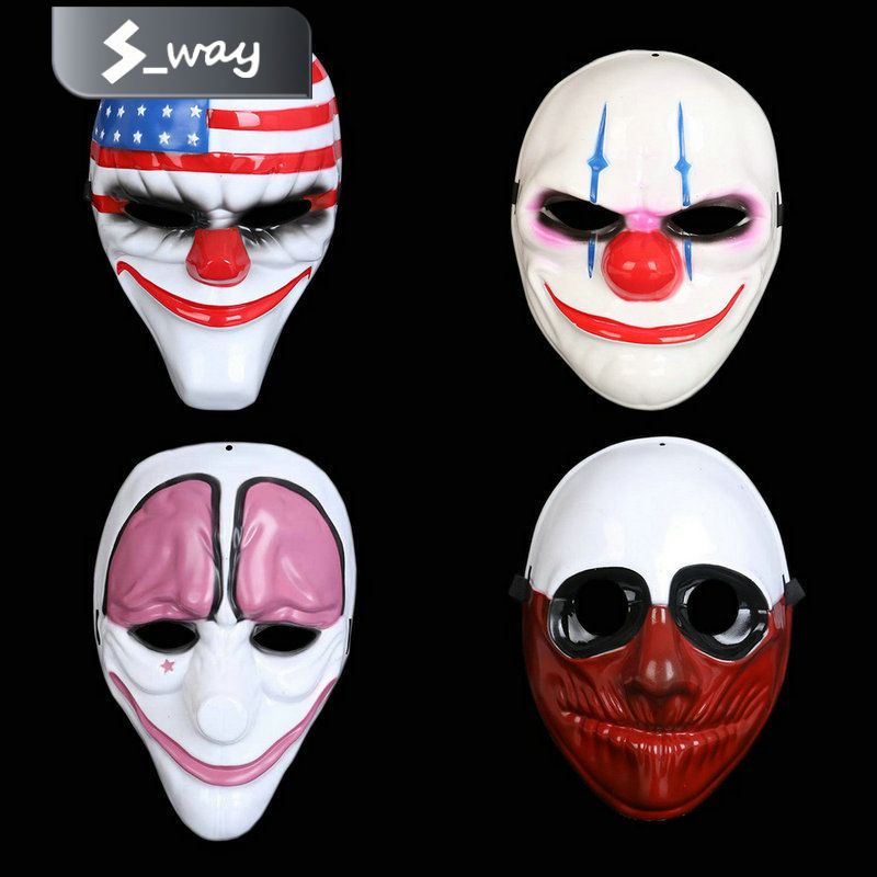 Halloween Payday 2 Masks Horrible Clown Masquerade Party Scary Clowns ...