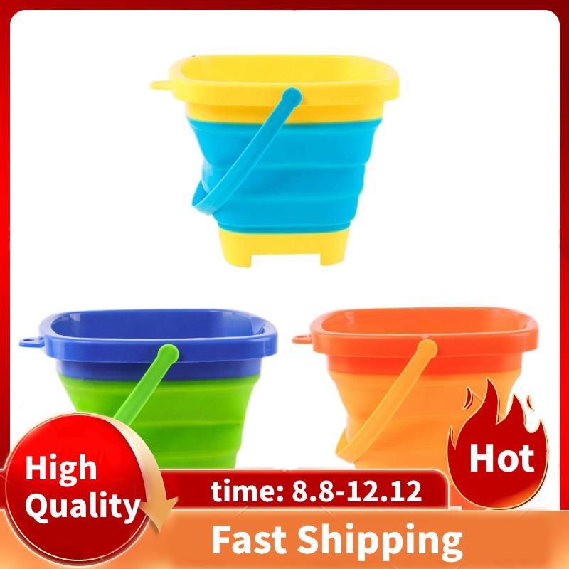 3PCS Foldable Bucket Foldable Pail Bucket Sand Buckets Silicone ...