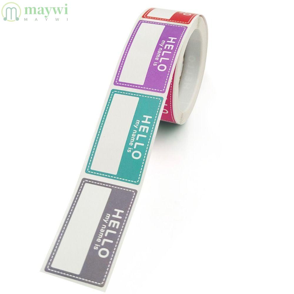 MAYWI Name Tag, Hello My Name is Self-Adhesive Name Stickers, Rectangle ...