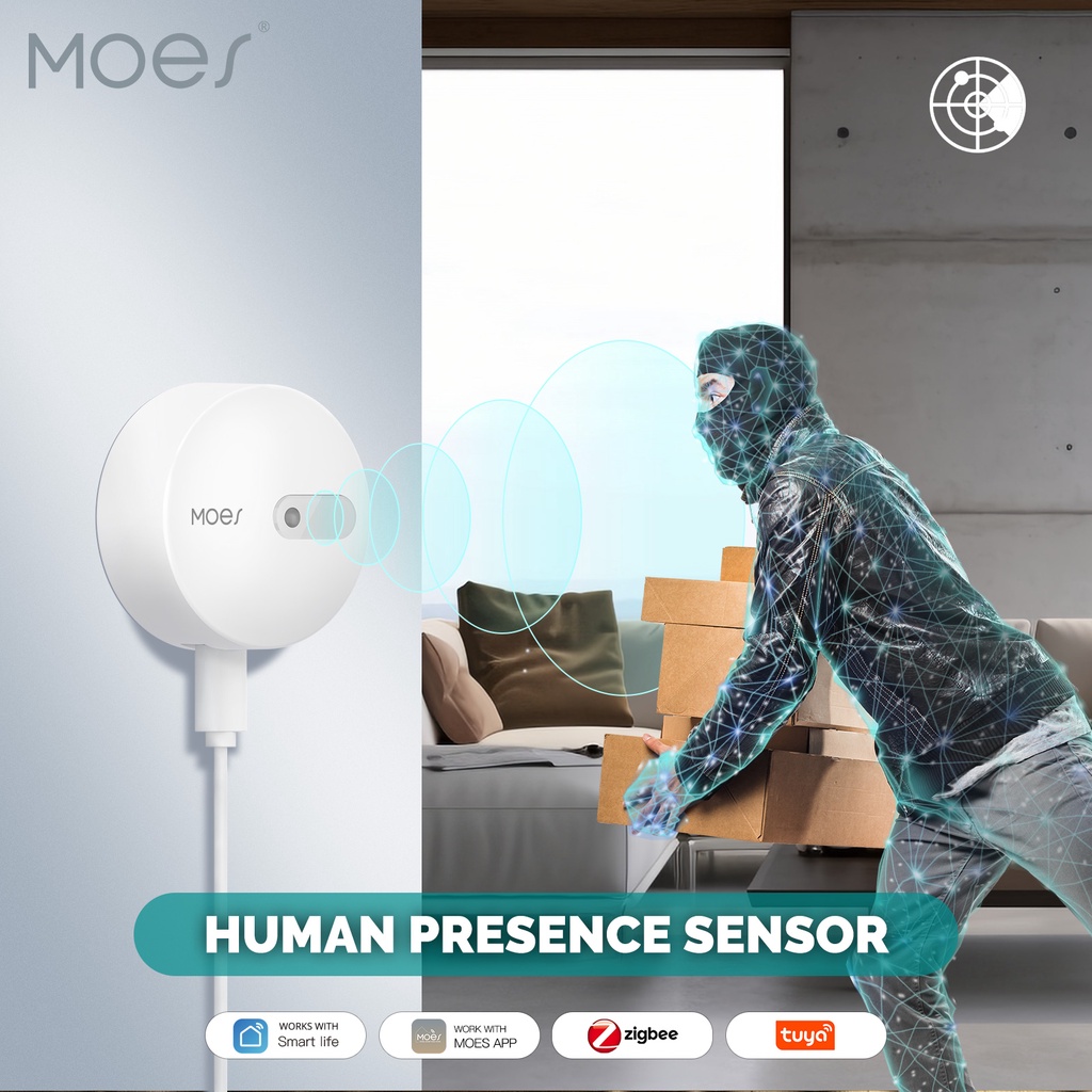 MOES ZigBee Human Presence Sensor Detector Radar Wave Detection Sensor ...