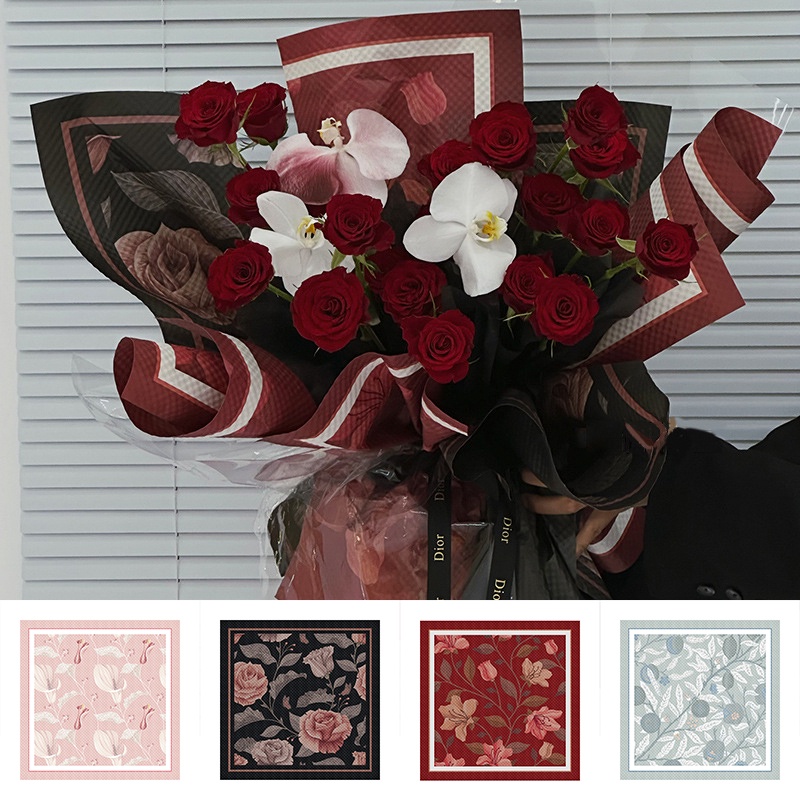 10Pcs 50x50cm 3D Embossed Paper Printed Kraft Paper Flower Packaging ...