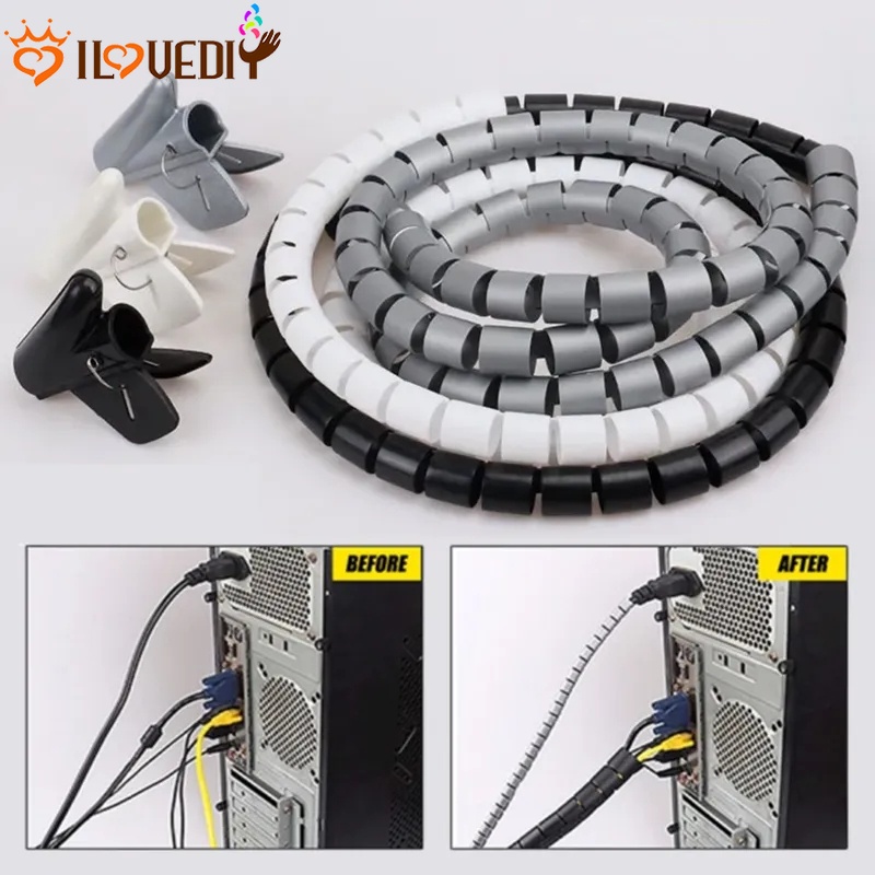 Cable Sleeve Organizer / Pipe Wrap Cord Protector / Management Cable PE ...
