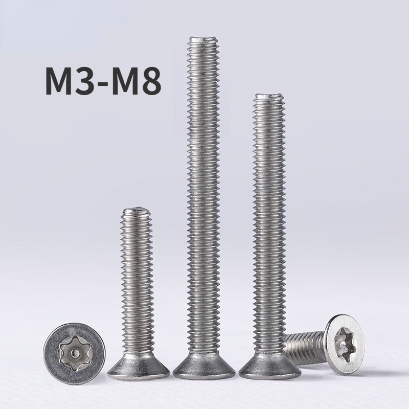 [XJK] 304 Stainless Steel Torx Countersunk Head Screw Flat Head Hexagon Socket Torx with Column ...