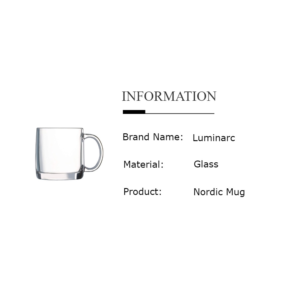 (Local Stock) Luminarc Nordic Mug / Coffee Mug / Tempered Glass Mug ...
