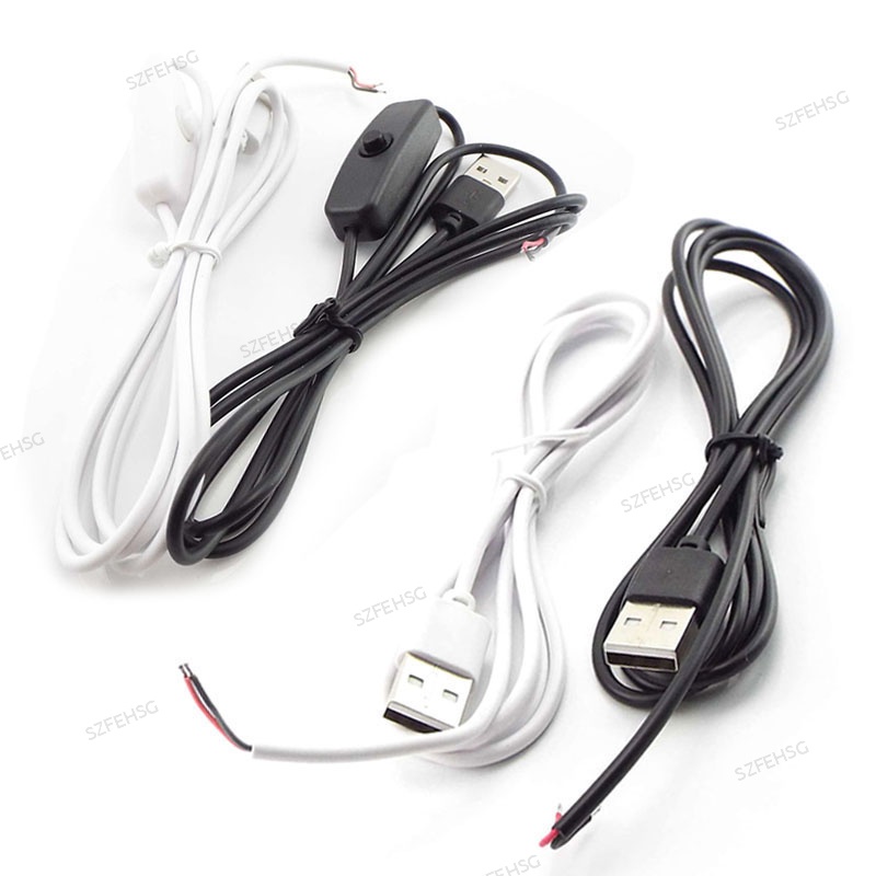 5V DC 2 pin 1M USB Extension Cable Connector power supply Wire LED ...