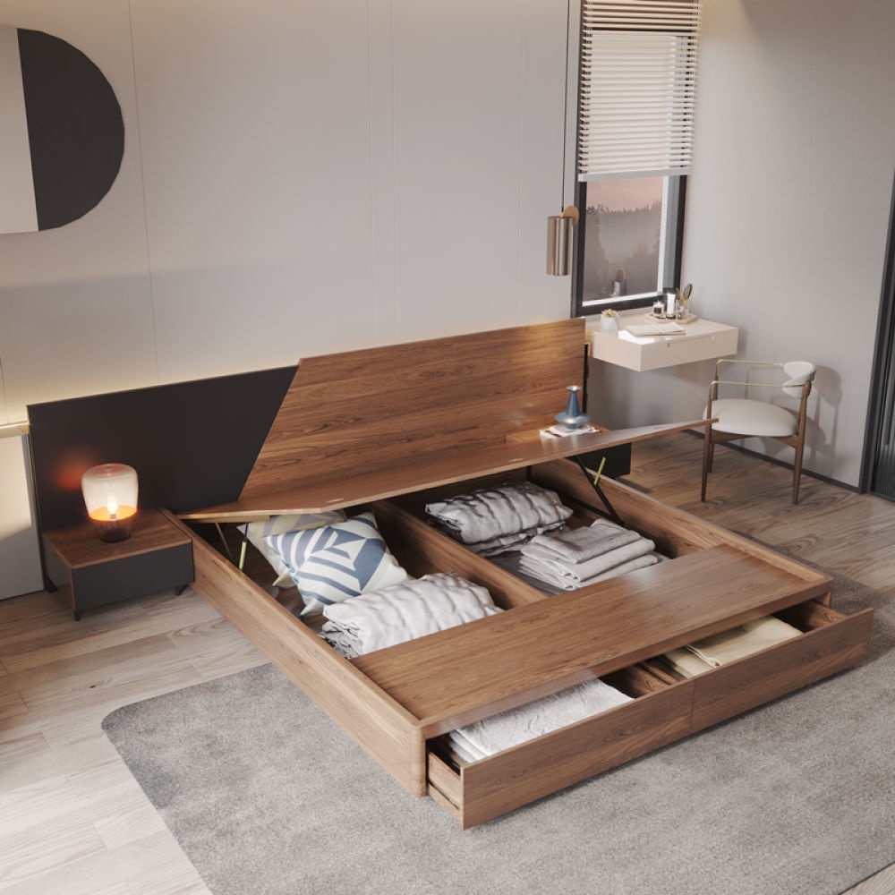 (FREE INSTALLATION) Pre Order ZMJ Storage Bed Nordic Style Modern ...