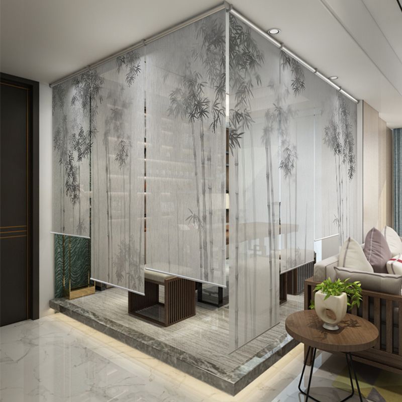 Roller shutter Chinese-style soft yarn roller shutter curtain punch ...