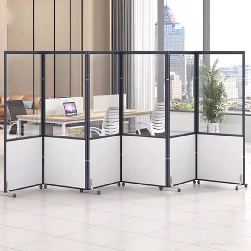 Office partition baffle factory workshop folding mobile screen oral ...