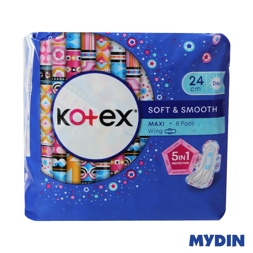 Kotex Soft & Smooth Maxi Wing 24cm (8's) | Shopee Singapore