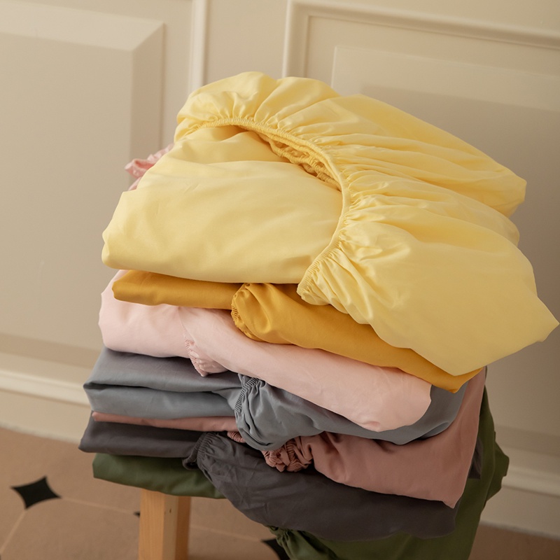 Simple Solid Color Cotton Sheets 100% Cotton Skin-friendly Heighten ...