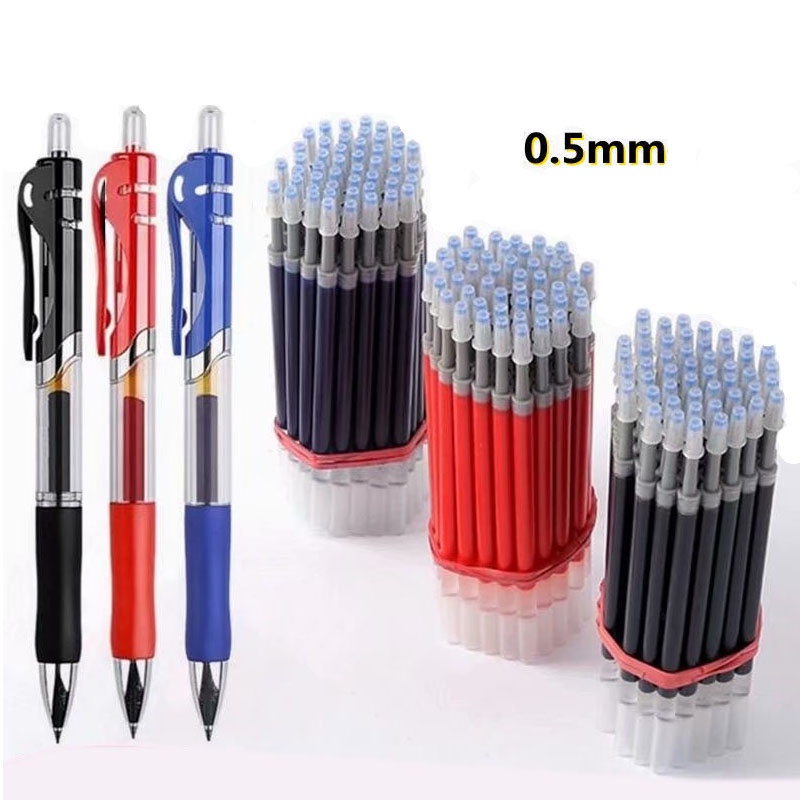 Gel Pen Retractable Black/red/blue ink Colored 0.5 mm | Shopee Singapore