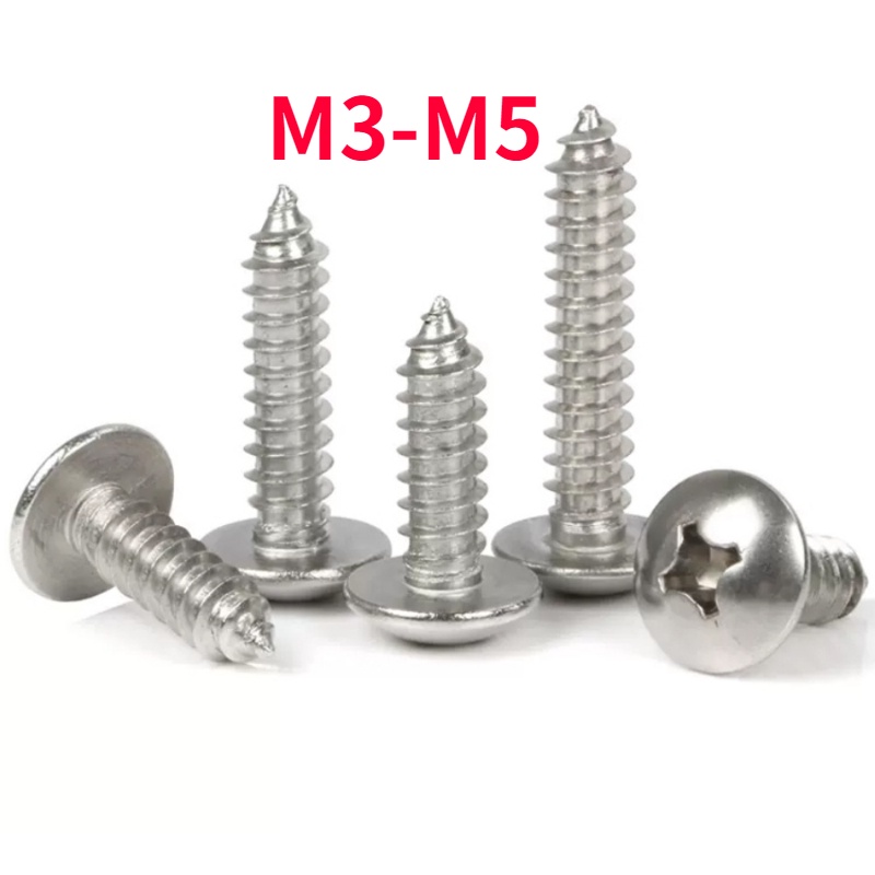 [XJK] 304 Stainless Steel Phillips Large Flat Head Self-Tapping Screw ...