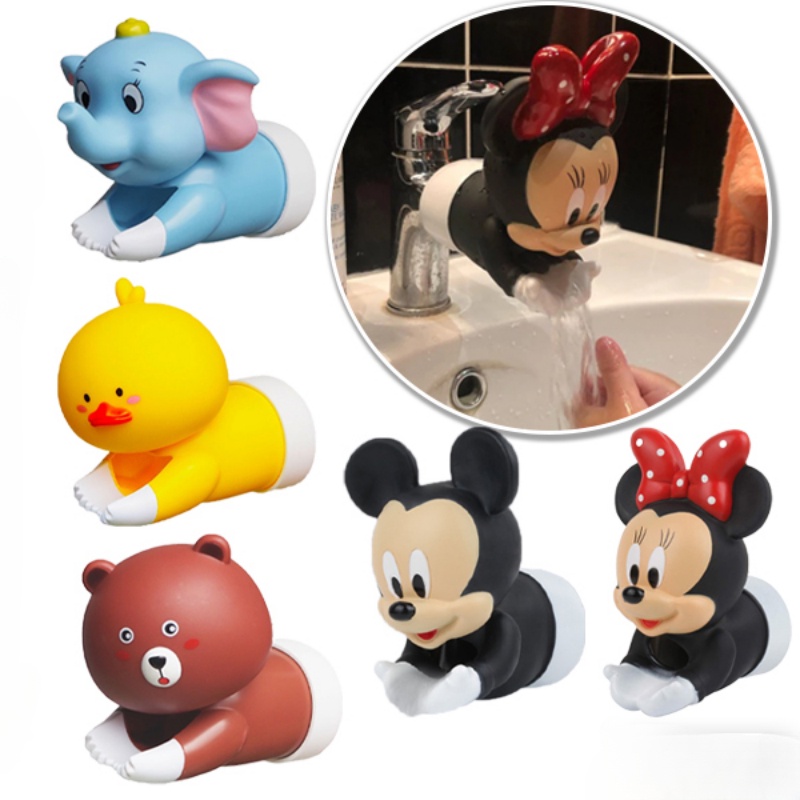 Baby Washing Hands Silicone Faucet Extender Splash Filter Minnie Faucet ...