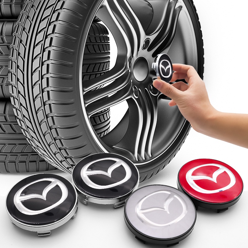 Mazda logo 4pcs 60mm Emblems Car Wheel Center Cap Covers Hubcaps Car ...