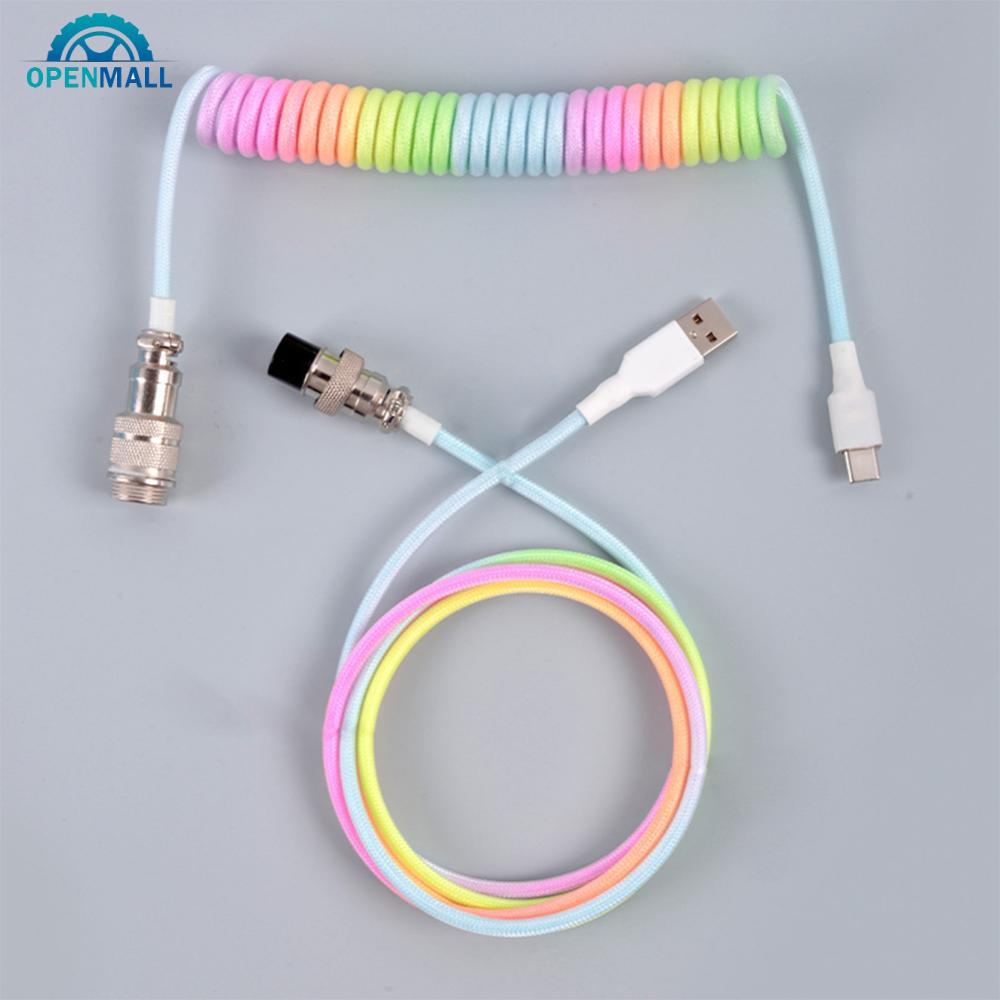 OPENMALL 3M Type C Mechanical Keyboard Coiled Cable USB Keyboard Wire ...