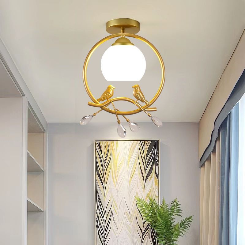 Modern Creative Crystal Bird Balcony Ceiling Lamp For Aisle, Entrance ...