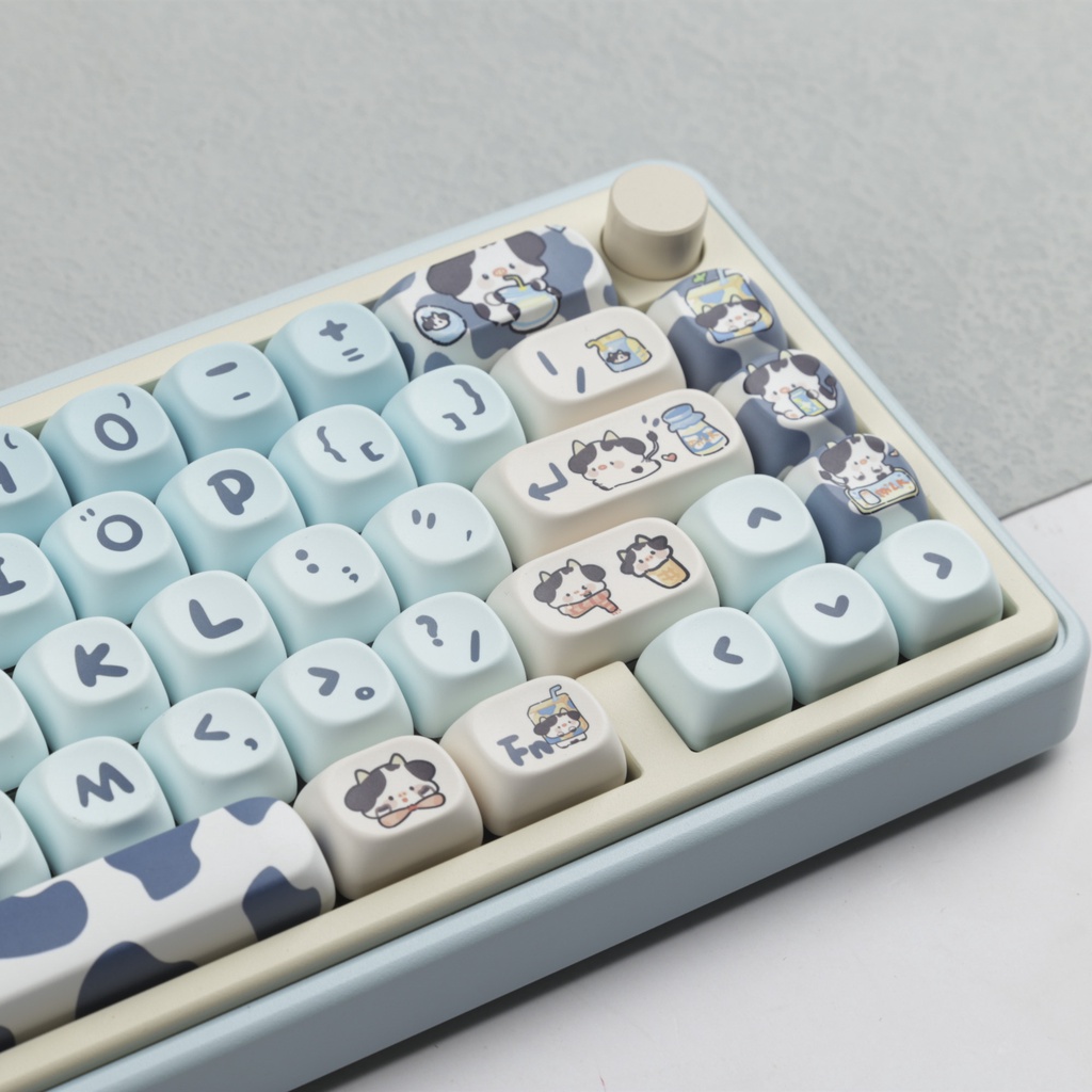 Milk Cow Keycap PBT Dye Sublimation MOA Profile 142Keys Keycap Set for ...