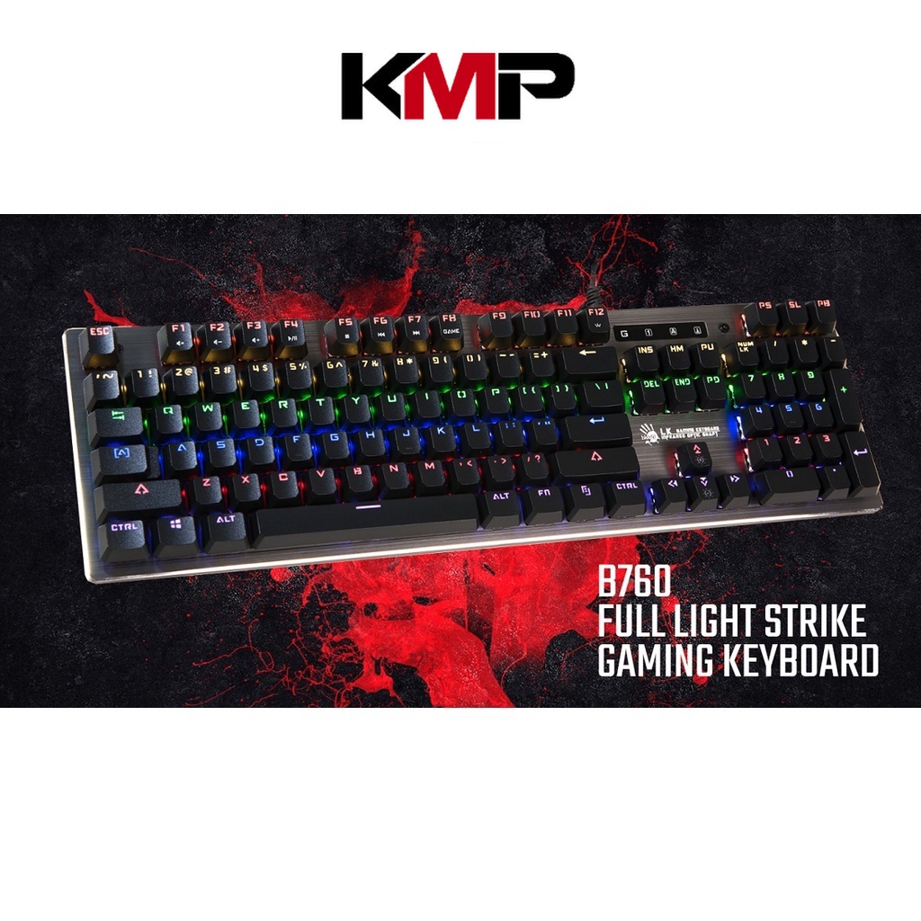 Mechanical Keyboard BLACK SWITCH Gaming A4Tech Bloody B760 Full Light ...