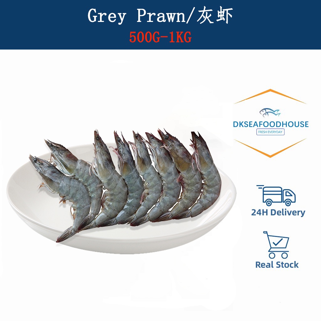 DKSEAFOOD Fresh Frozen Grey Prawns 灰虾 500g-1kg | Shopee Singapore