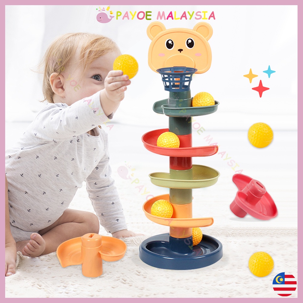 Payoe 5 Layer Fun Rolling Sliding Ball Kids Stacking Tower Gliding Ball ...