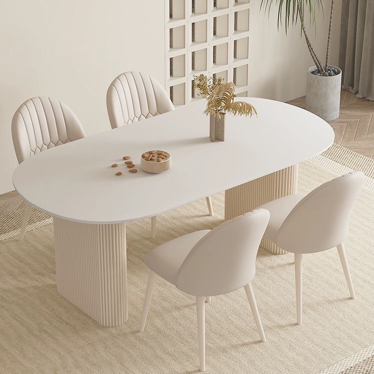 [SG Seller]Sintered Stone Dining Table Pure White Slate Dining Table ...