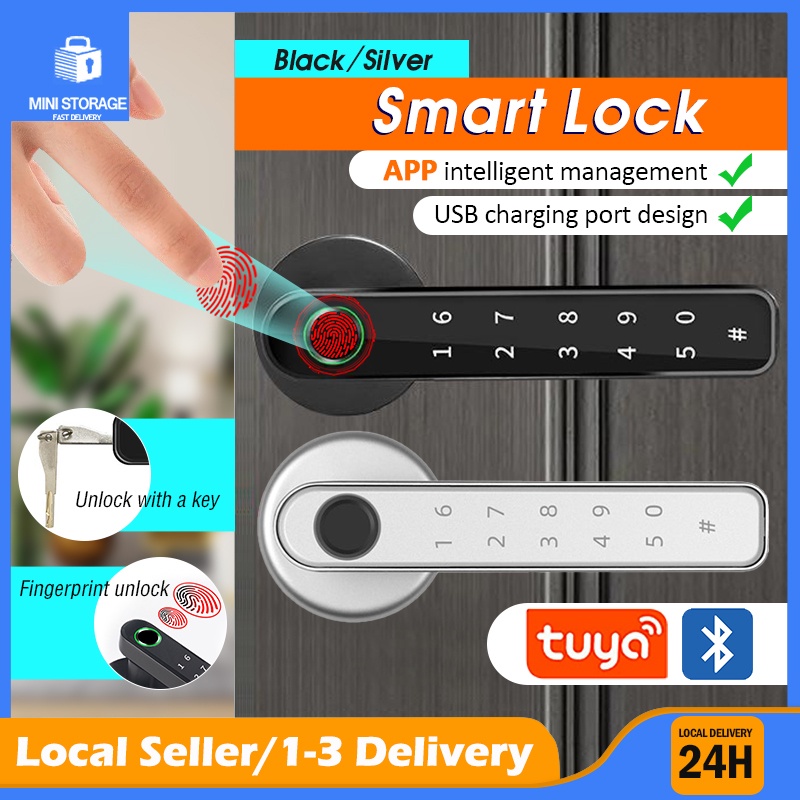 Tuya App Security Door Lock Bluetooth Fingerprint Lock/Smart Unlock ...