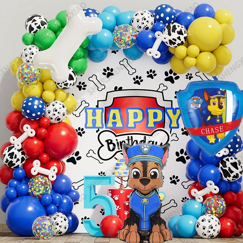 87pcs Paw Patrol Theme Party Balloon Set Large Paw Patrol Balloons 32″ Numbers 1-9 Foil Balloons ...